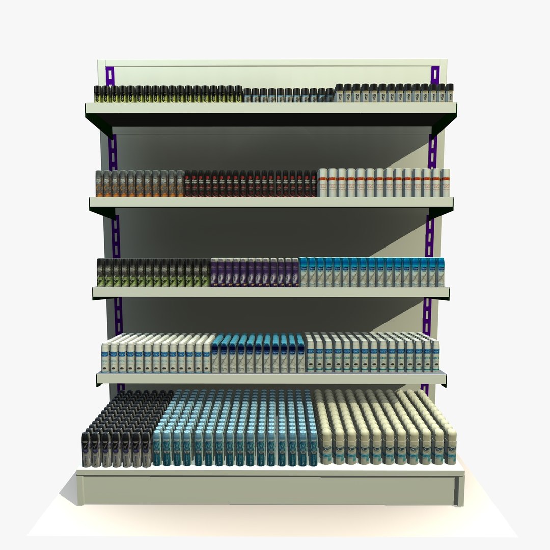Deodorant Shopping Shelf 3d Model