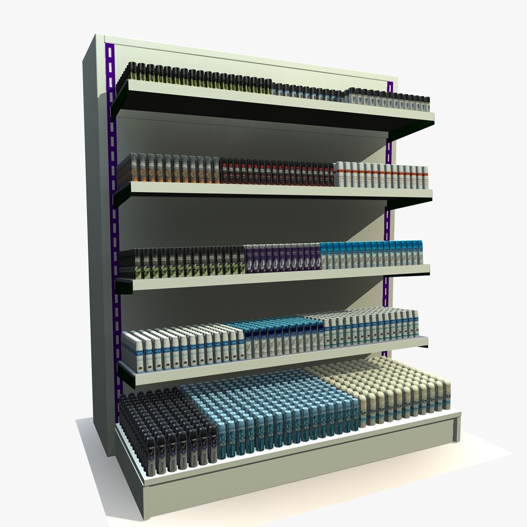 Deodorant Shopping Shelf 3d Model