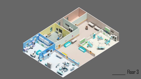 3D low poly interior 17 hospital - TurboSquid 1828550