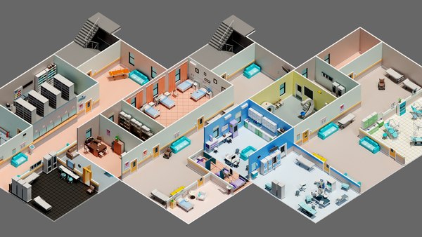 3D low poly interior 17 hospital - TurboSquid 1828550