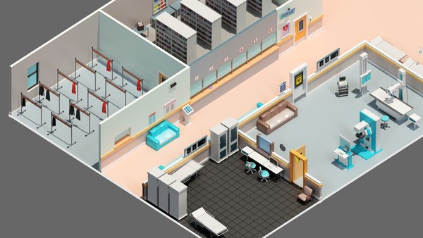 3D low poly interior 17 hospital - TurboSquid 1828550