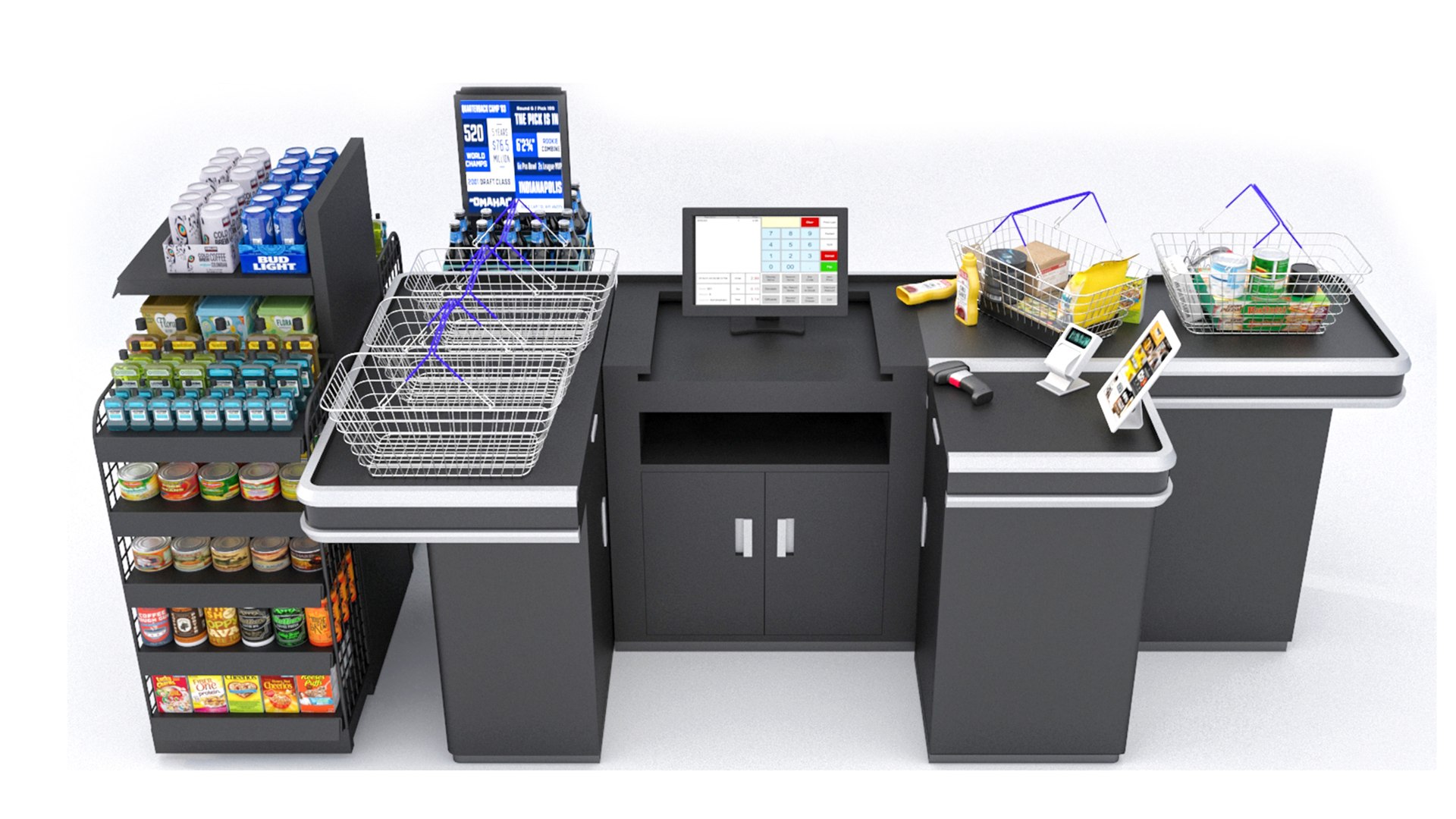 Checkout Counter Collection 3D Model - TurboSquid 1875384