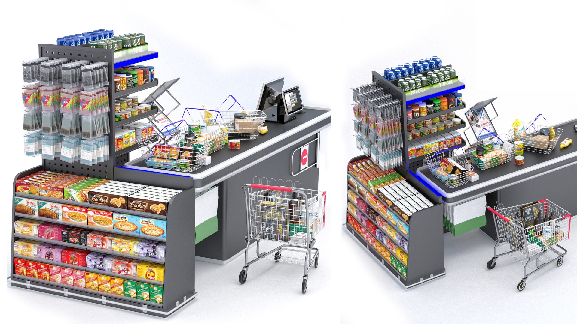 Checkout Counter Collection 3D Model - TurboSquid 1875384