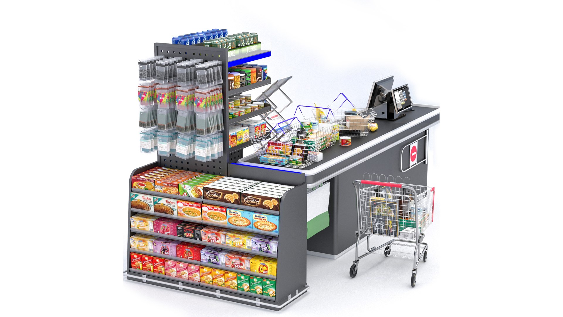 Checkout Counter Collection 3D Model - TurboSquid 1875384