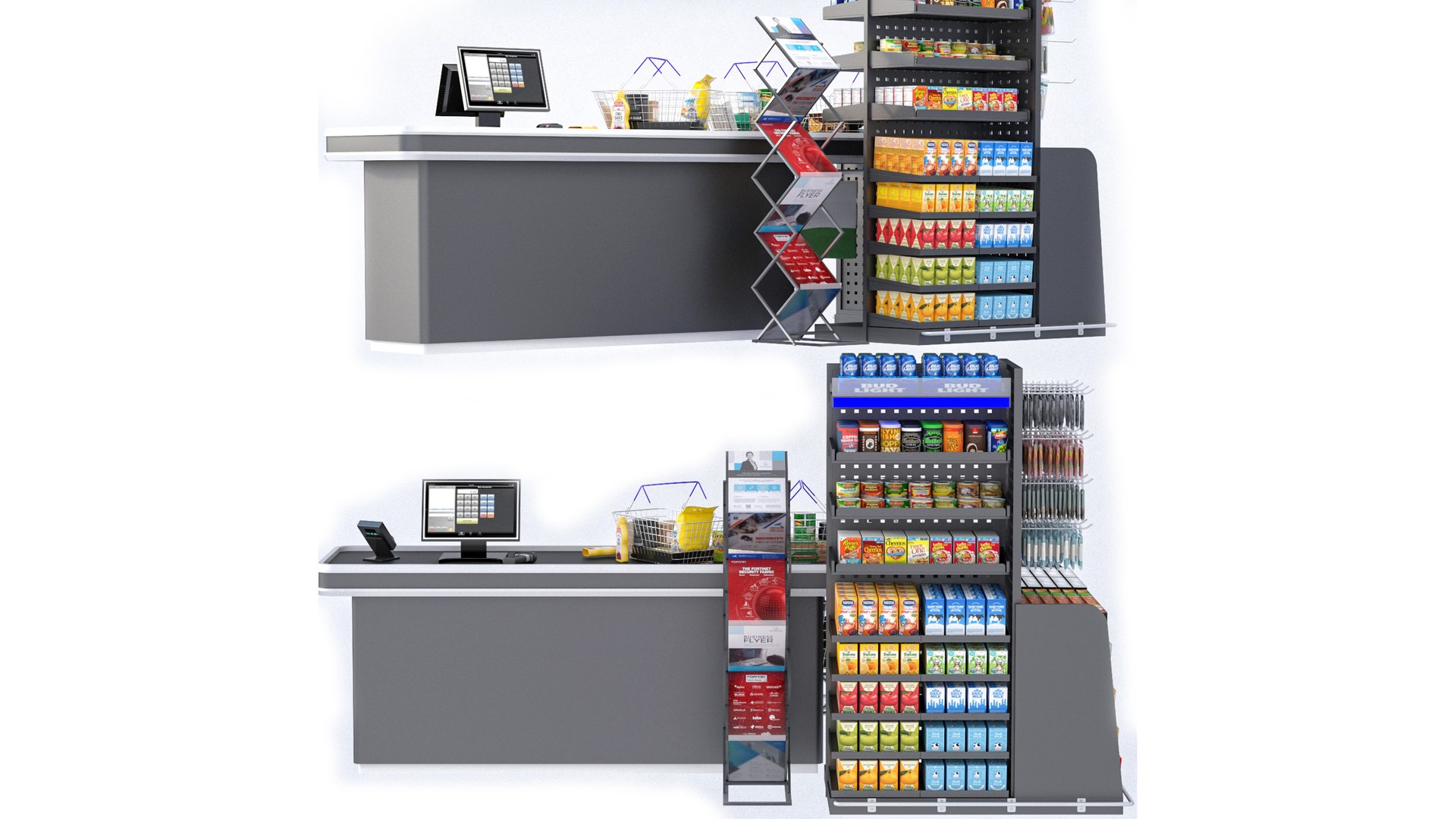 Checkout Counter Collection 3D Model - TurboSquid 1875384
