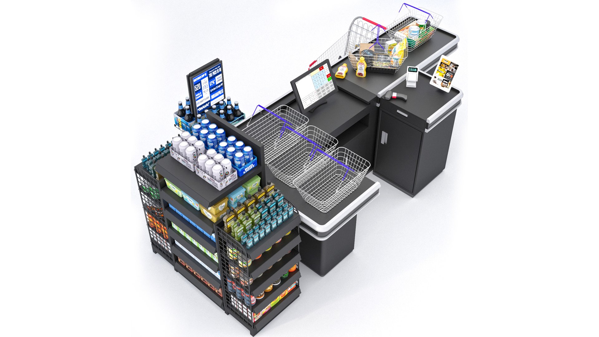 Checkout Counter Collection 3D Model - TurboSquid 1875384