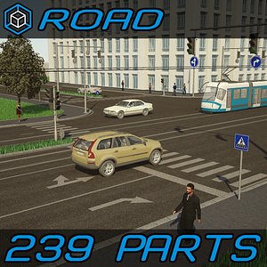 3D road pack modular kit model - TurboSquid 1248860