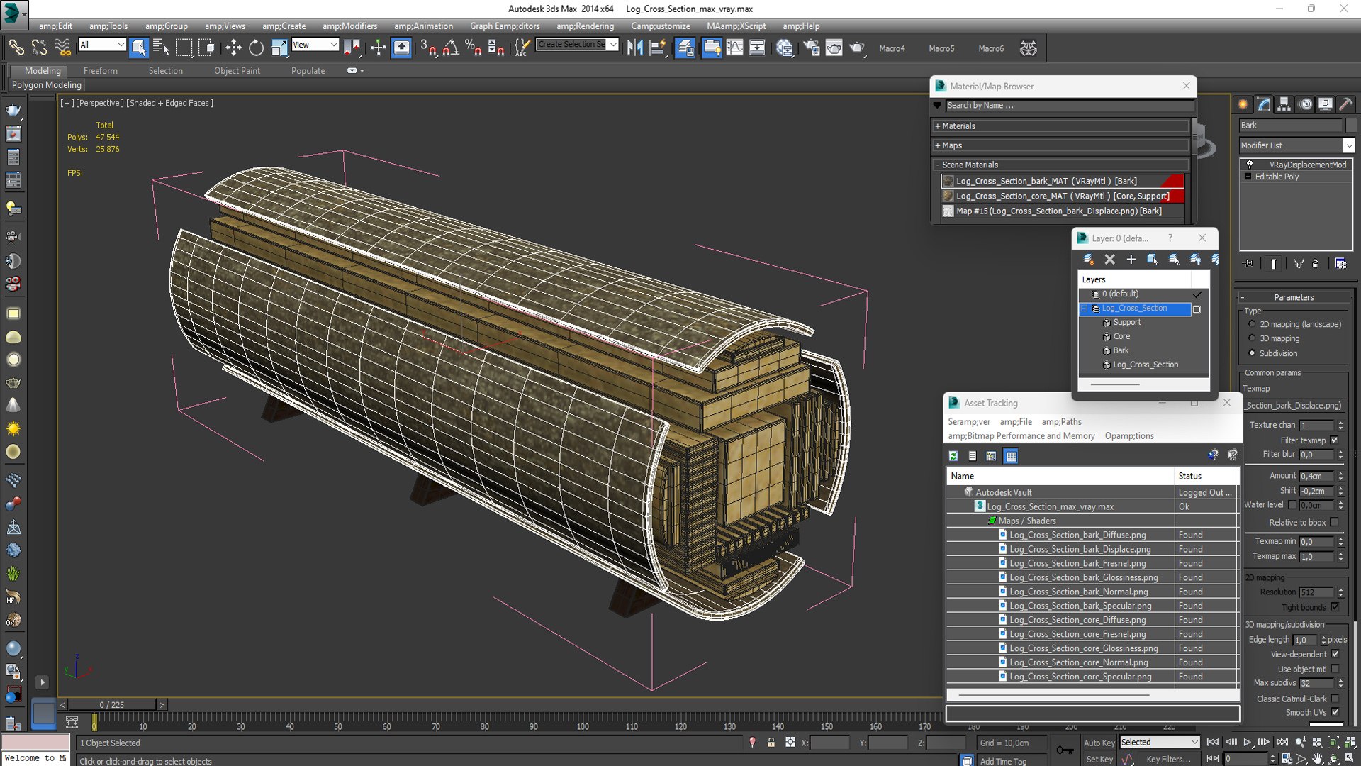 Log Cross Section 3D Model - TurboSquid 2271667