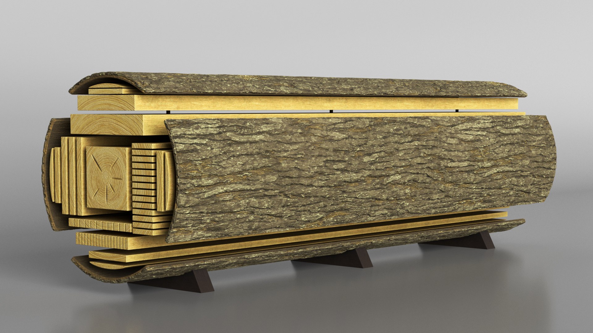 Log Cross Section 3D Model - TurboSquid 2271667