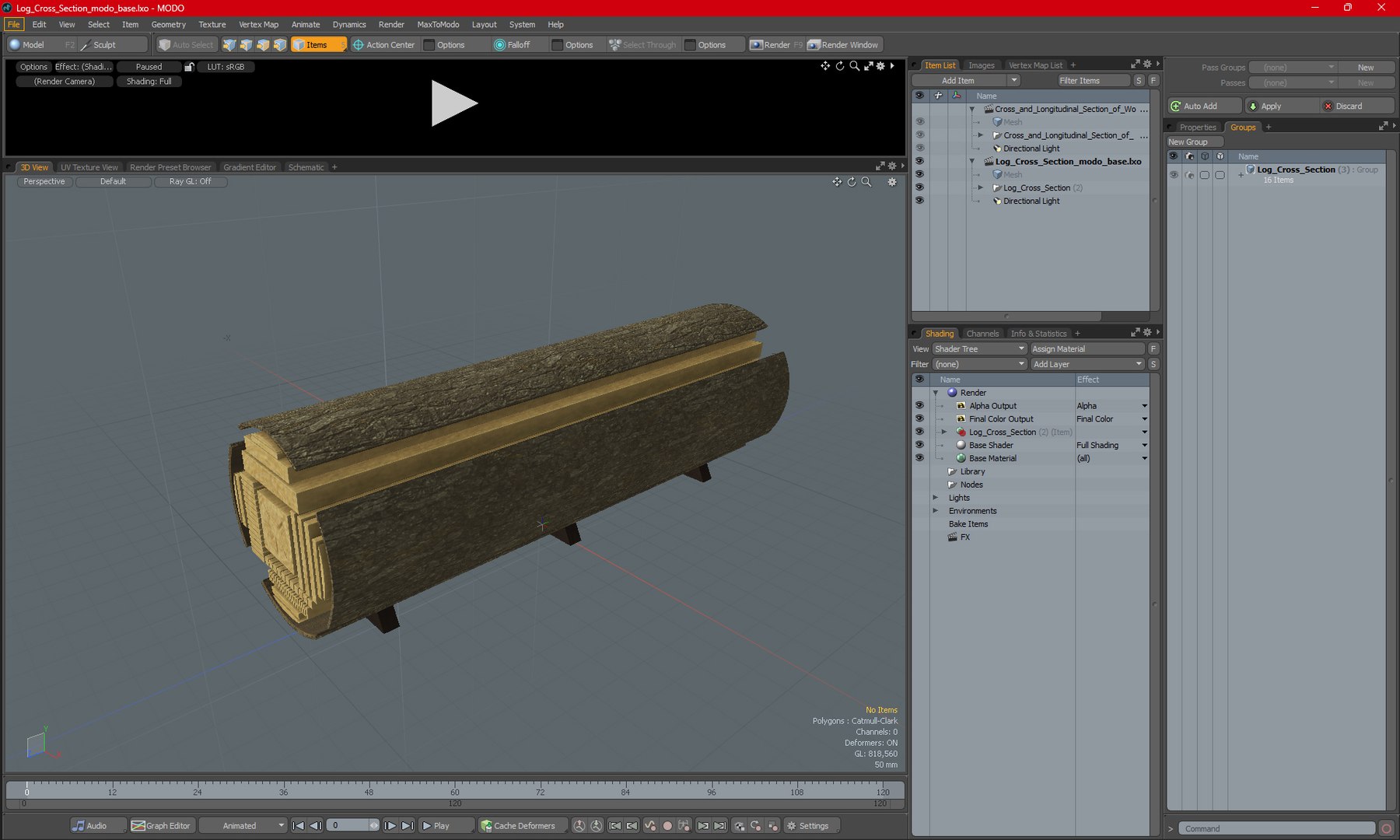 Log Cross Section 3D Model - TurboSquid 2271667