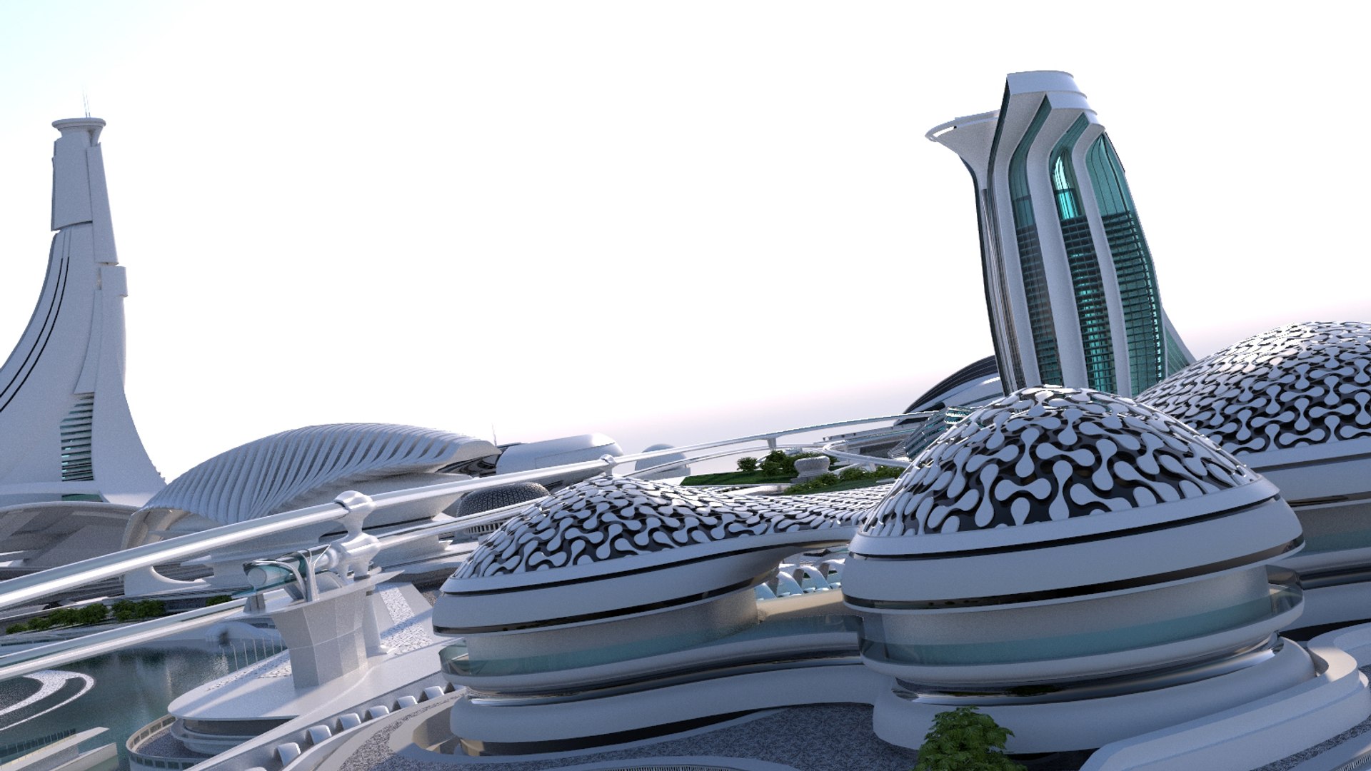cities future buildings 3d model