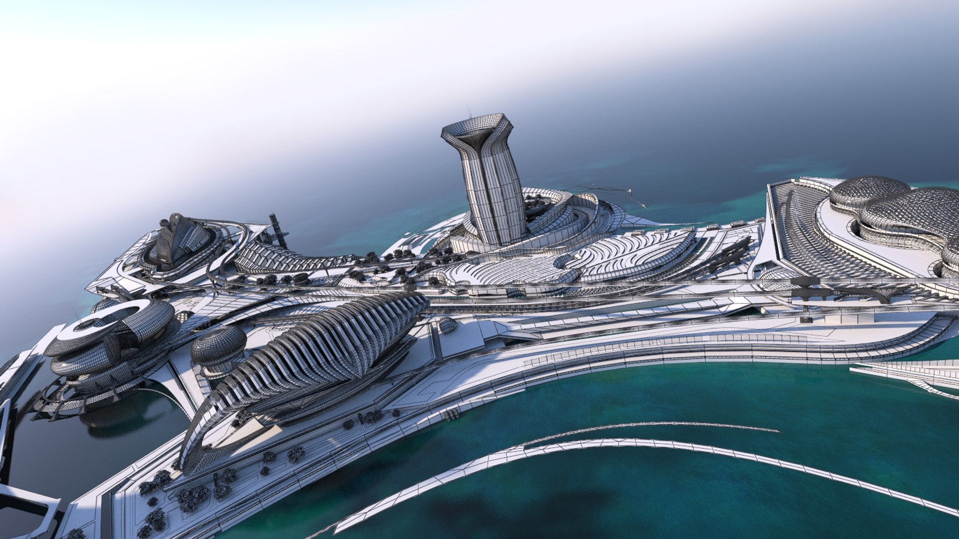 cities future buildings 3d model