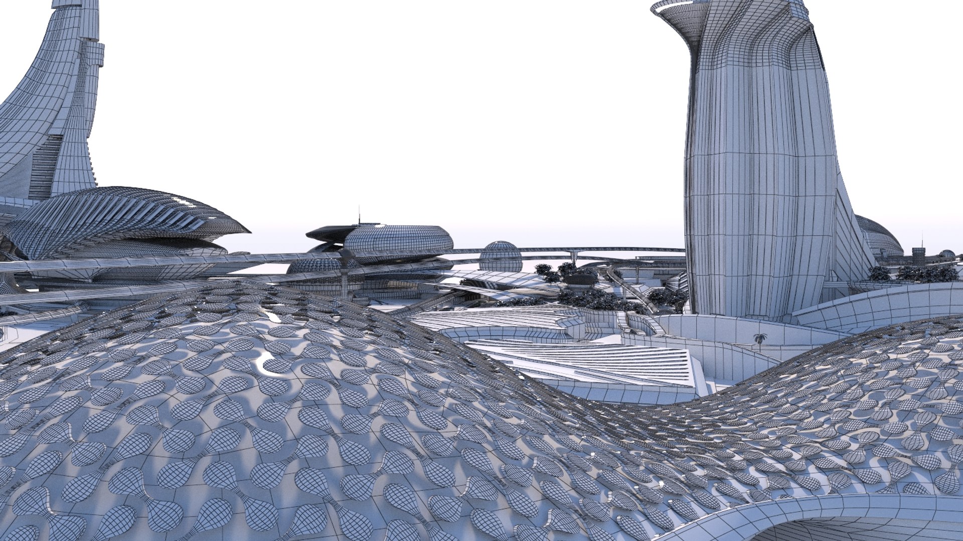 cities future buildings 3d model