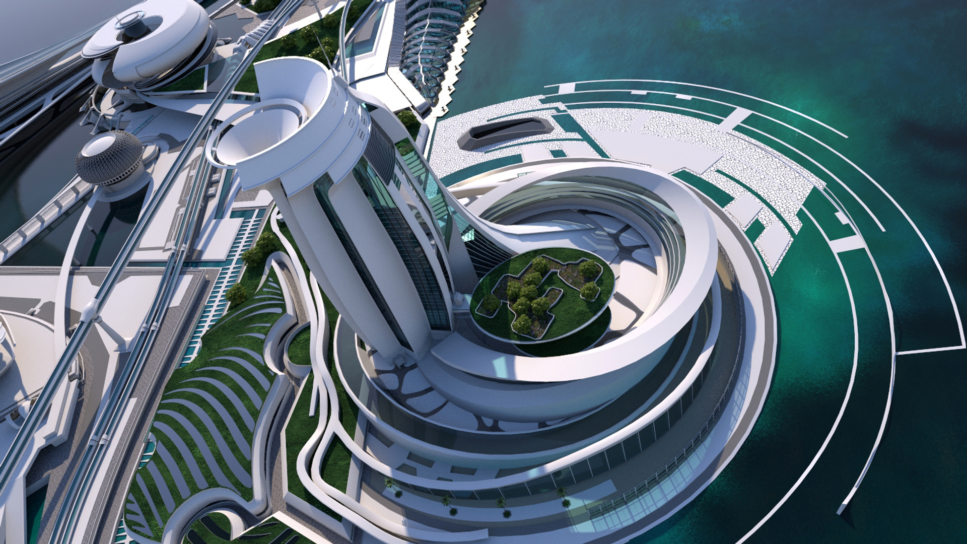 cities future buildings 3d model