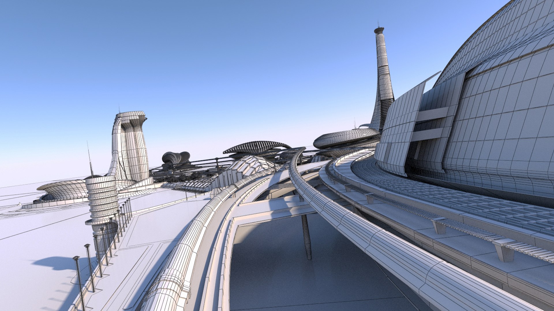 cities future buildings 3d model