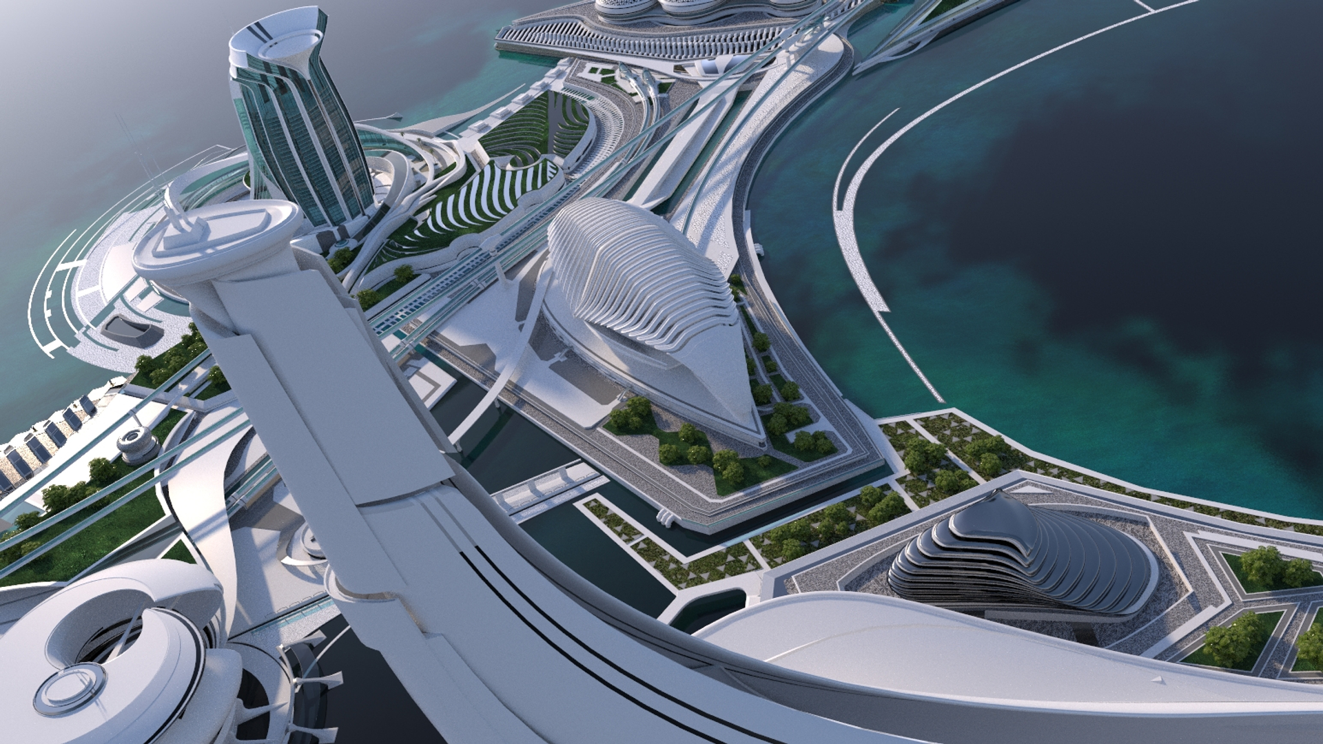 cities future buildings 3d model