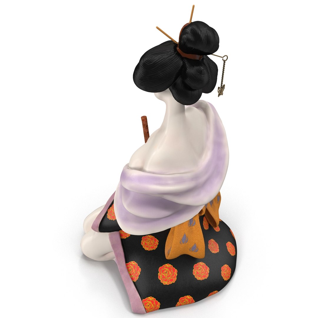 Geisha Statue Obj