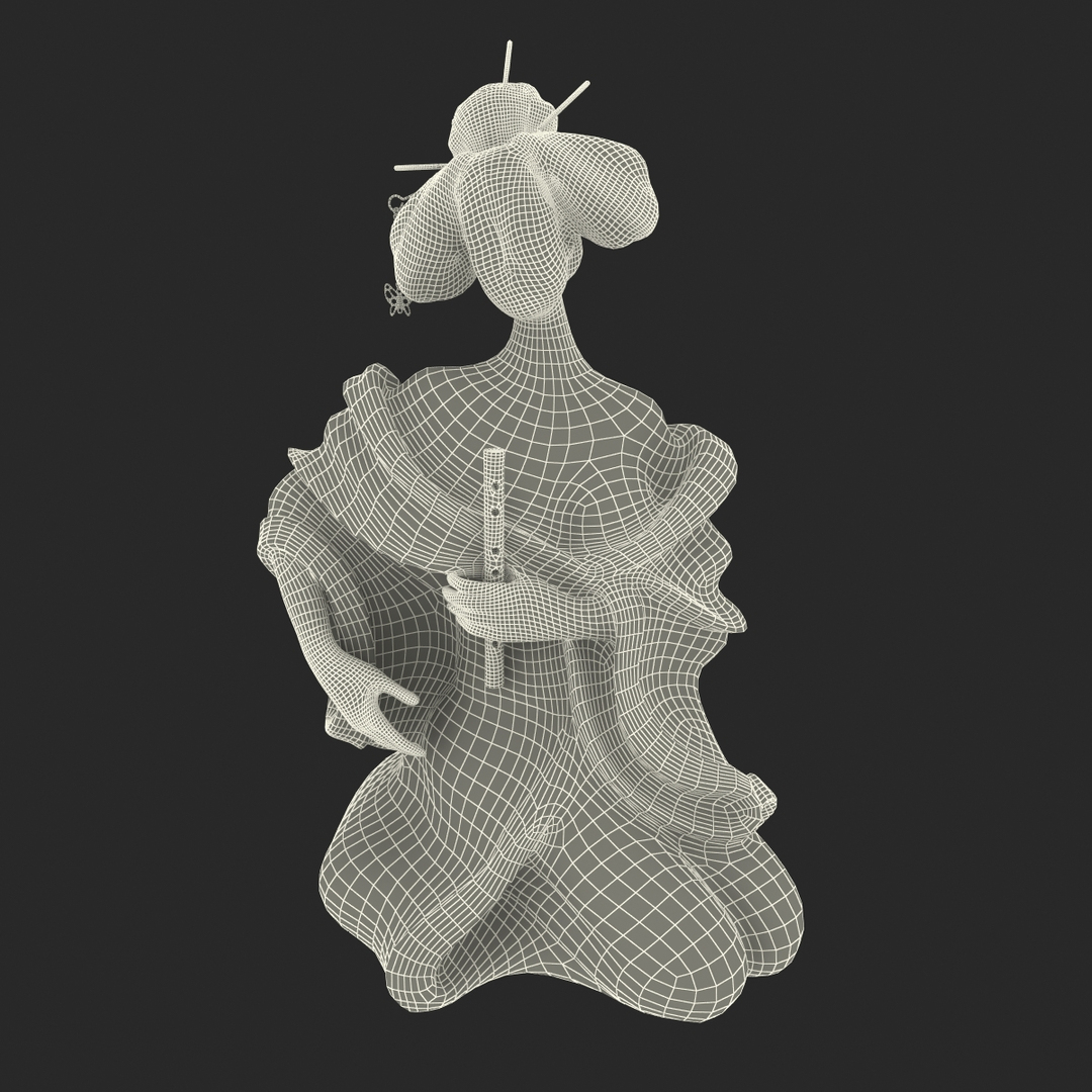 Geisha Statue Obj