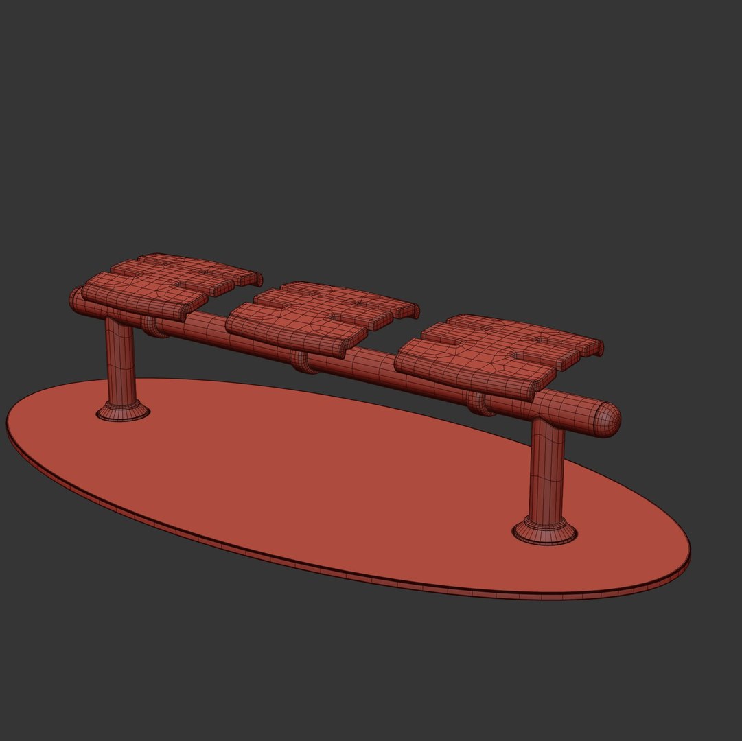 3D Model Kids Playground BENCH ELLIPSON IN SOCKET JEL-0136 - TurboSquid ...