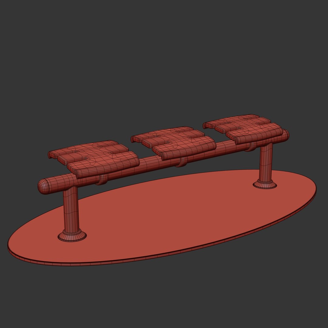 3D Model Kids Playground BENCH ELLIPSON IN SOCKET JEL-0136 - TurboSquid ...