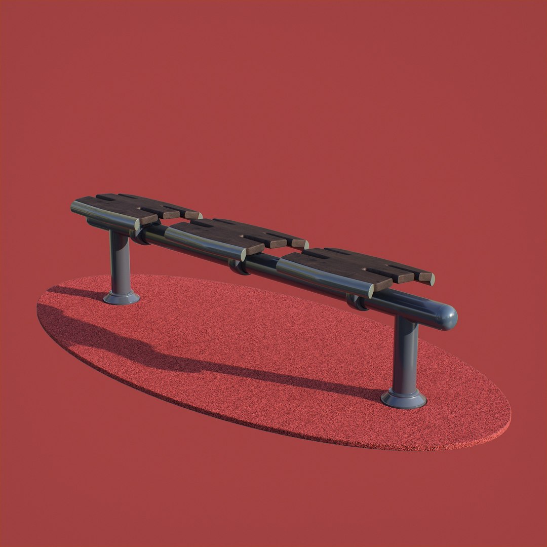 3D Model Kids Playground BENCH ELLIPSON IN SOCKET JEL-0136 - TurboSquid ...