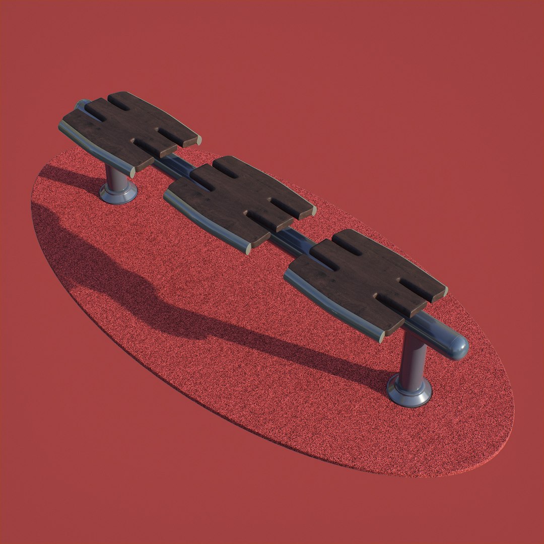 3D Model Kids Playground BENCH ELLIPSON IN SOCKET JEL-0136 - TurboSquid ...