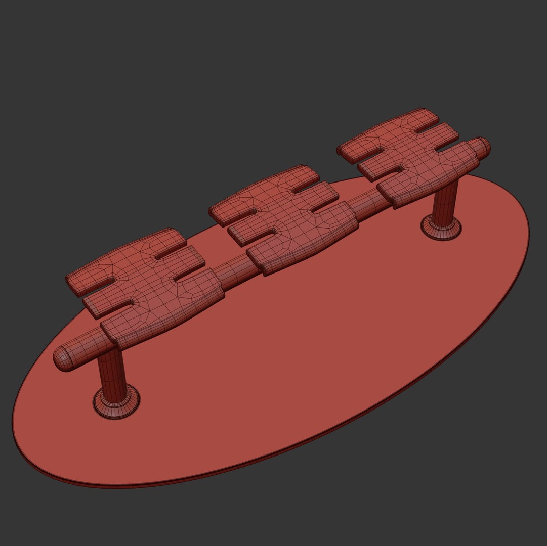 3D Model Kids Playground BENCH ELLIPSON IN SOCKET JEL-0136 - TurboSquid ...