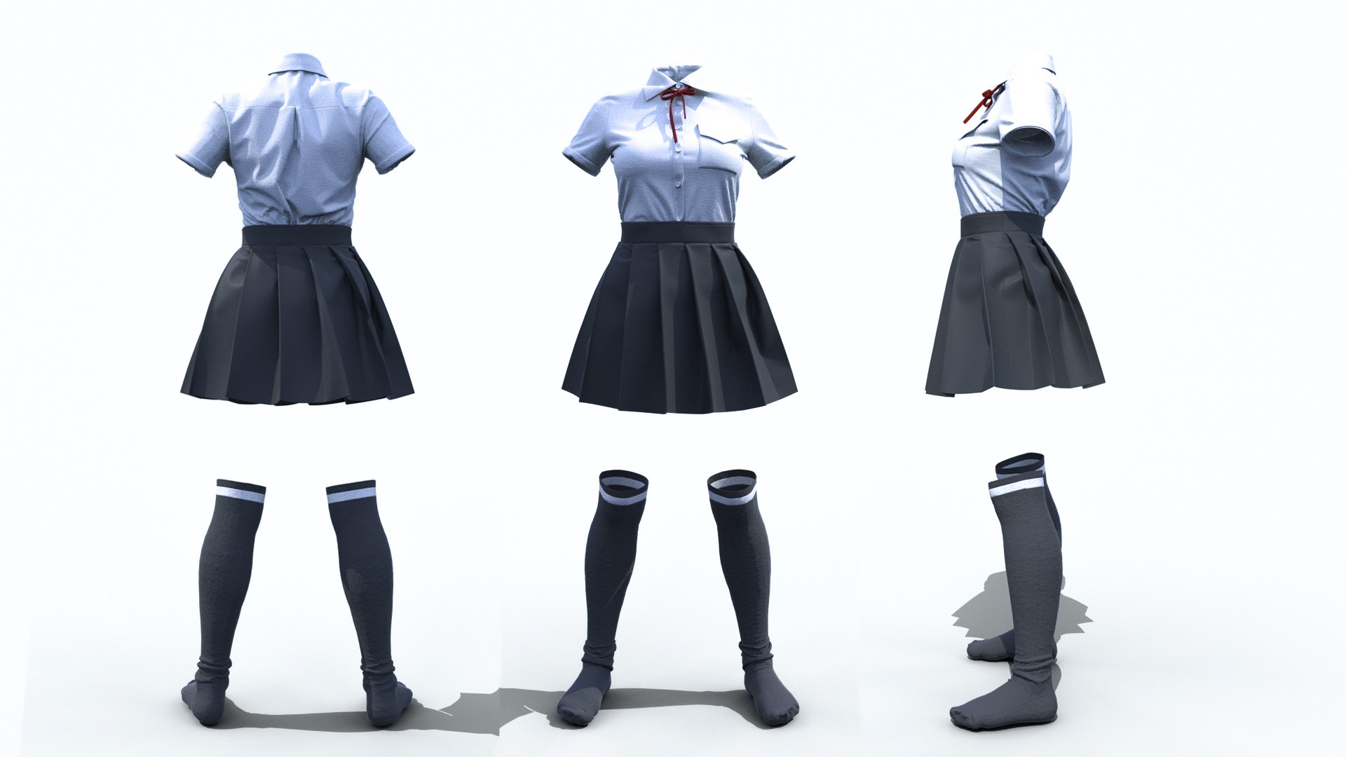 Realistic 3D Models Of School Uniforms Model - TurboSquid 2031992