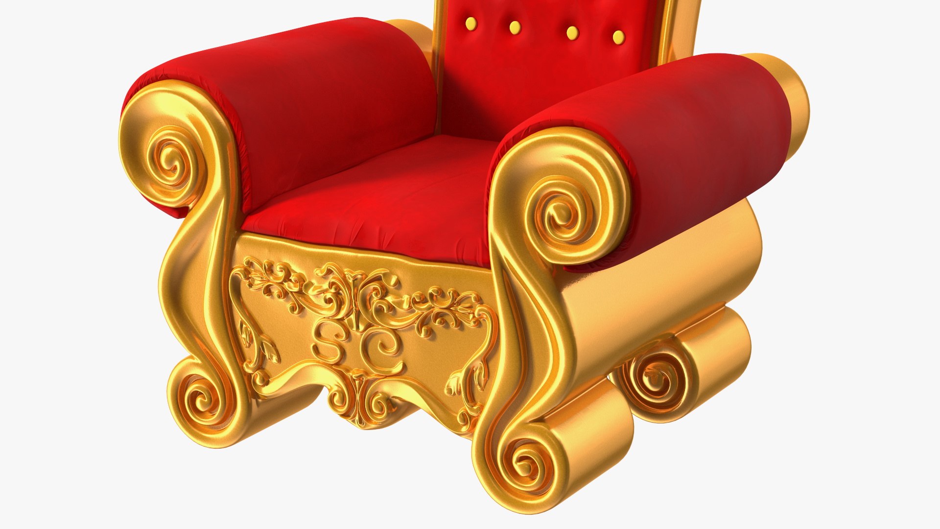 Santa Throne Chair In Red Velvet And Gold Frame 3D Model - TurboSquid ...