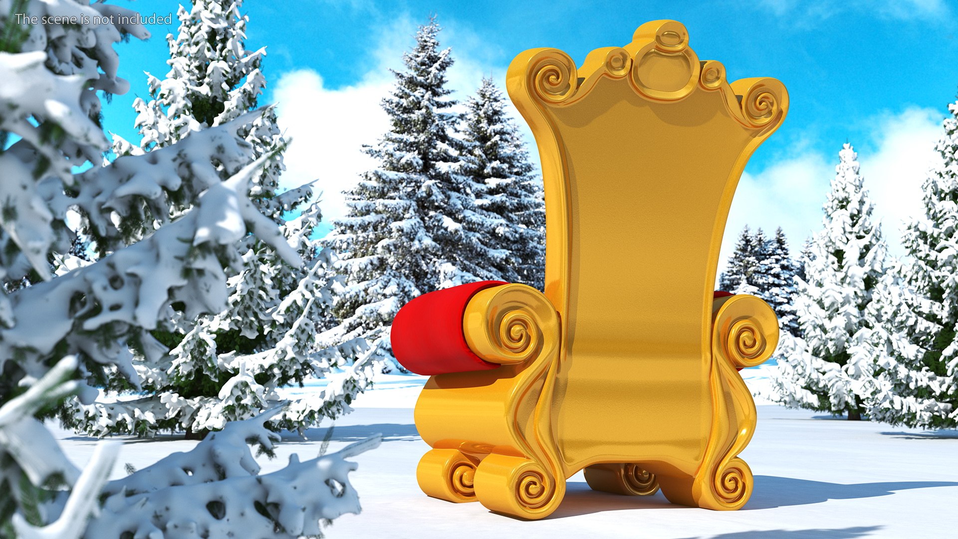 Santa Throne Chair In Red Velvet And Gold Frame 3D Model - TurboSquid ...
