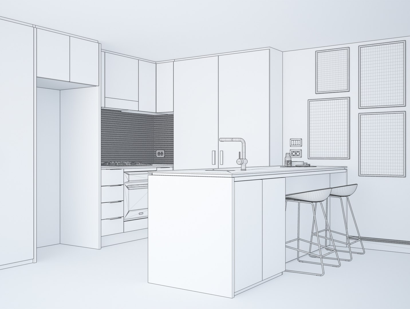 3D Model Kitchen Furniture - TurboSquid 1601228