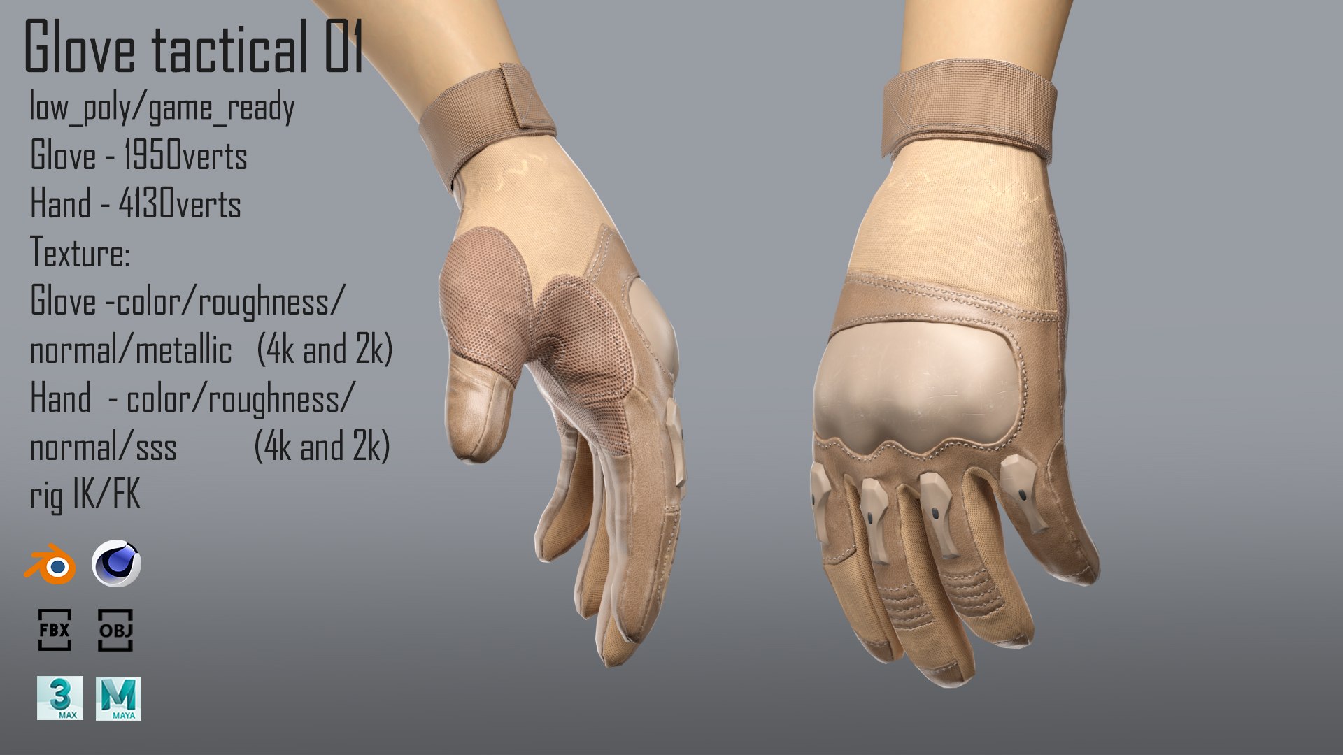 3D FPS Hand Glove Tactical 01 - TurboSquid 1827768