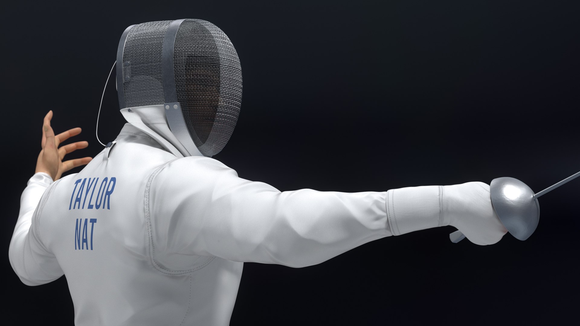 3D Male Fencer Epee Animated HQ Model - TurboSquid 2249587