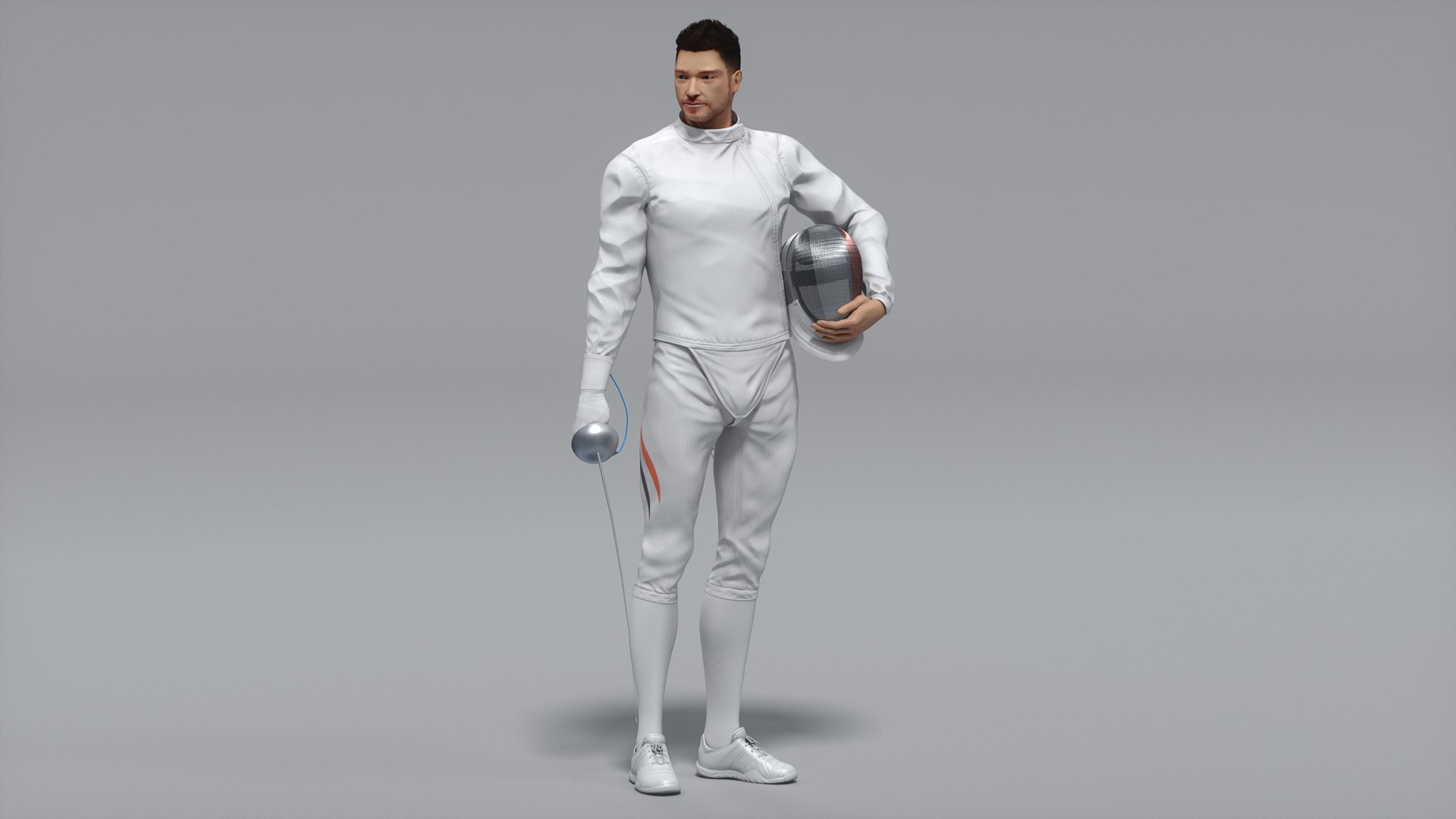3D Male Fencer Epee Animated HQ Model - TurboSquid 2249587