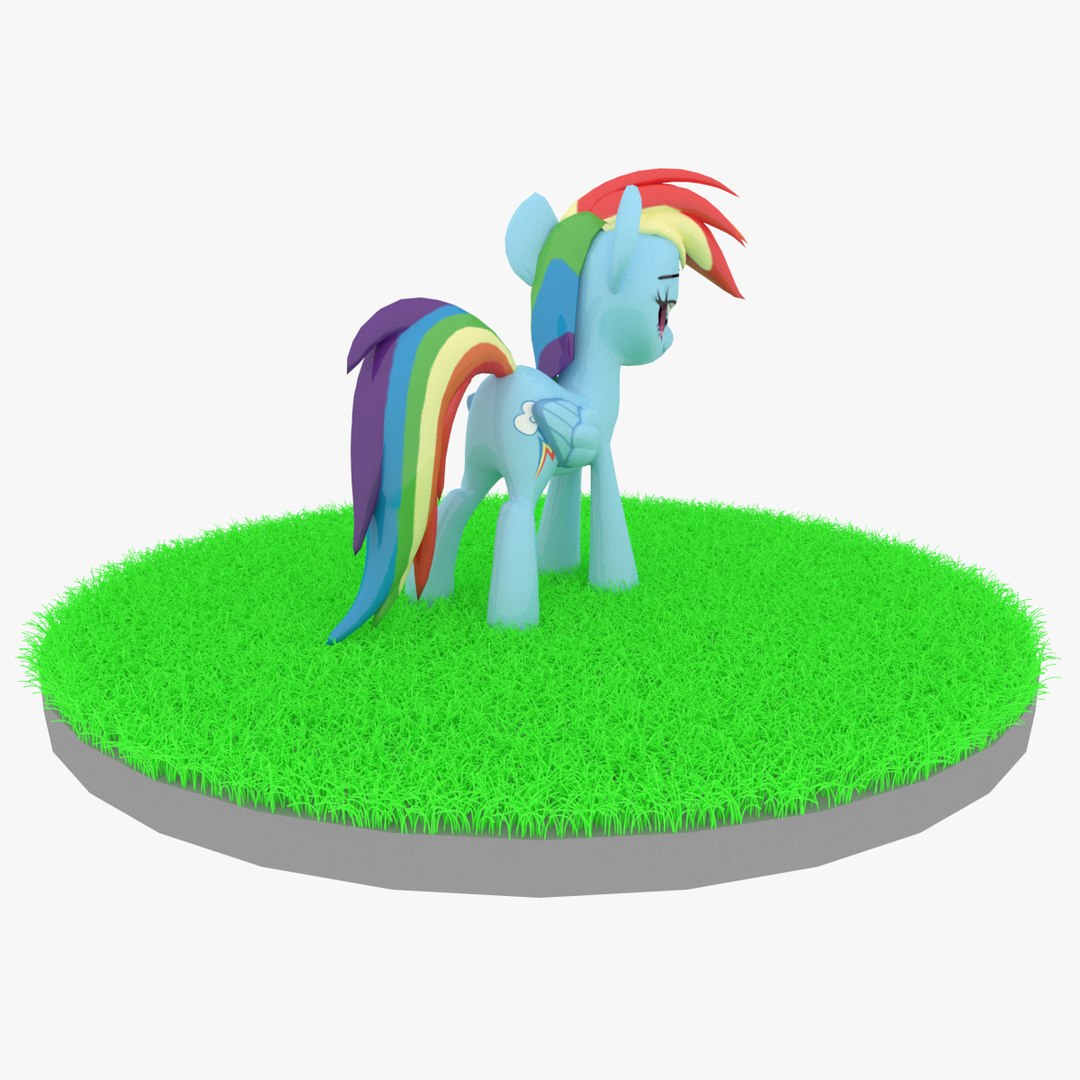 Cartoon Rainbow Pony Rigged 3D Model - TurboSquid 2020106