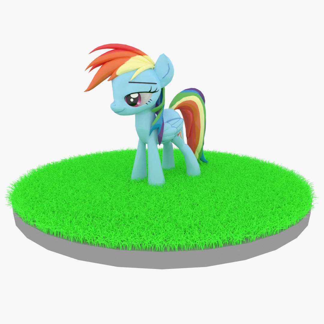 Cartoon Rainbow Pony Rigged 3D Model - TurboSquid 2020106