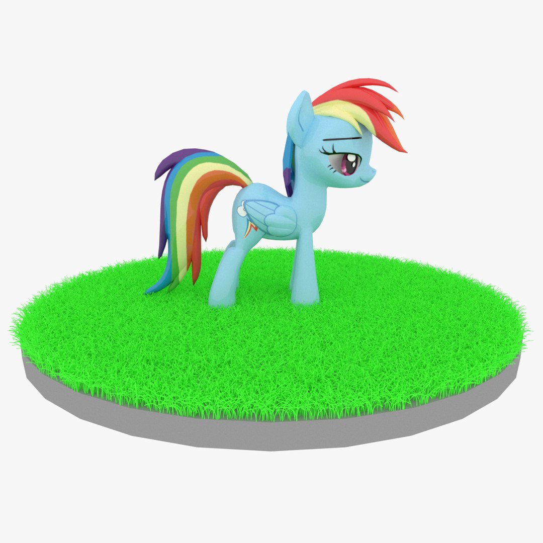 Cartoon Rainbow Pony Rigged 3D Model - TurboSquid 2020106