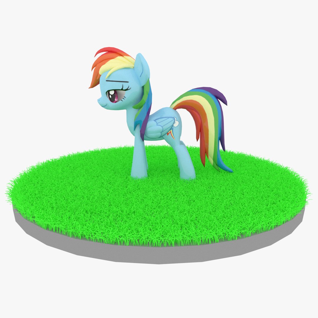 Cartoon Rainbow Pony Rigged 3D Model - TurboSquid 2020106