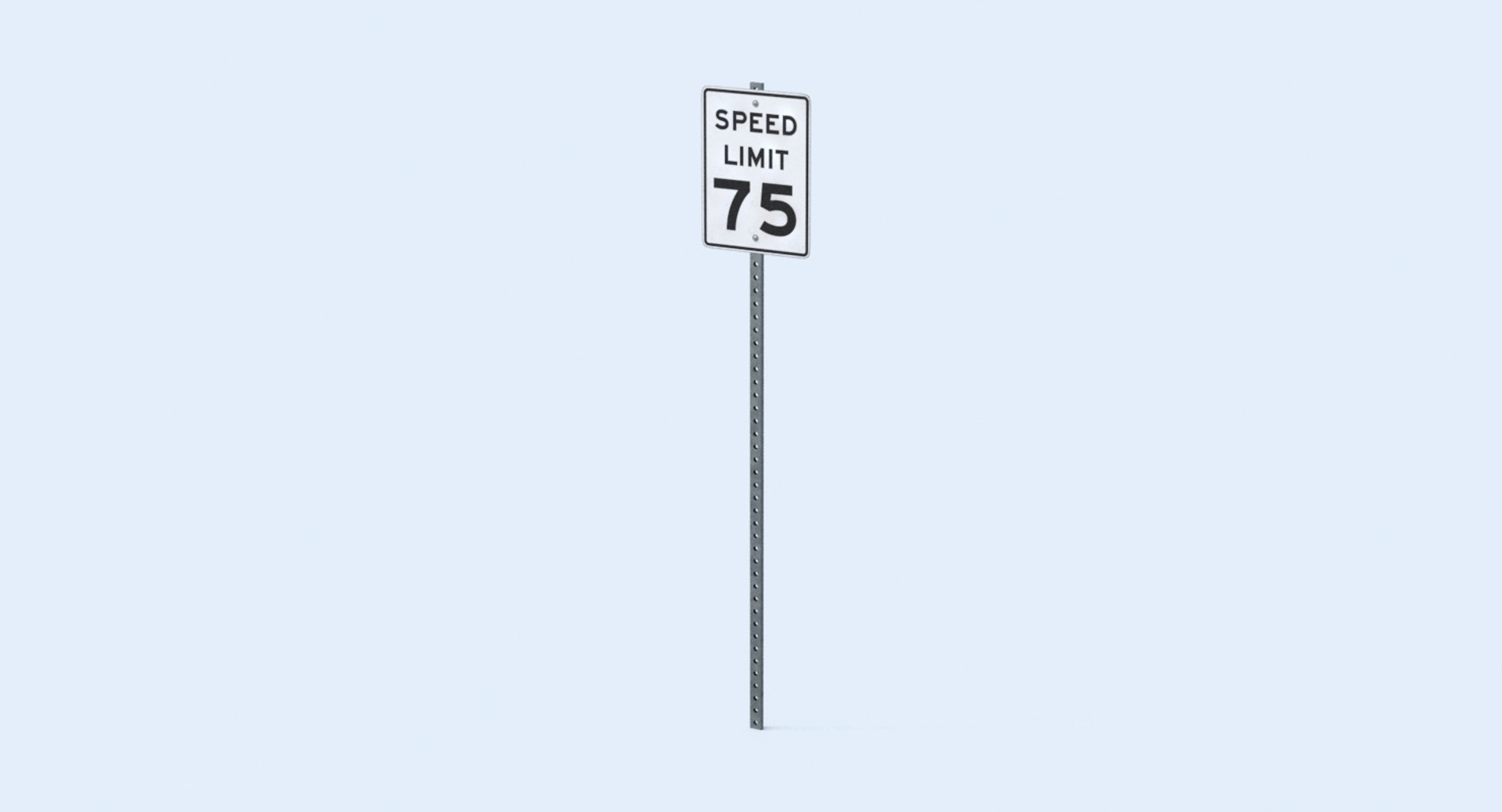 speed limit sign 75 3d max