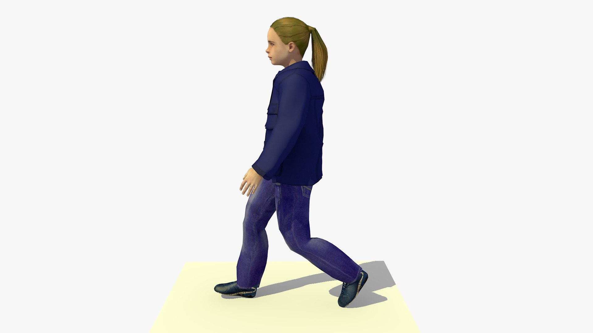 Walking Girl Character Animation 3D - TurboSquid 1592163