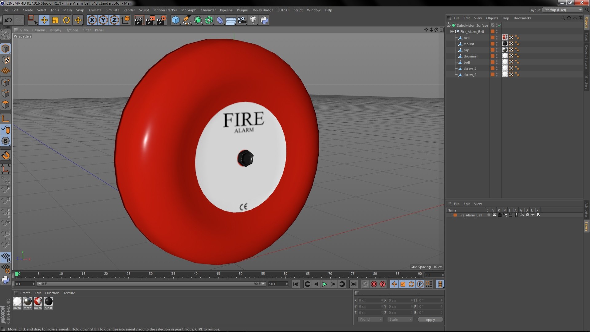 3D Fire Alarm Bell - TurboSquid 2115394