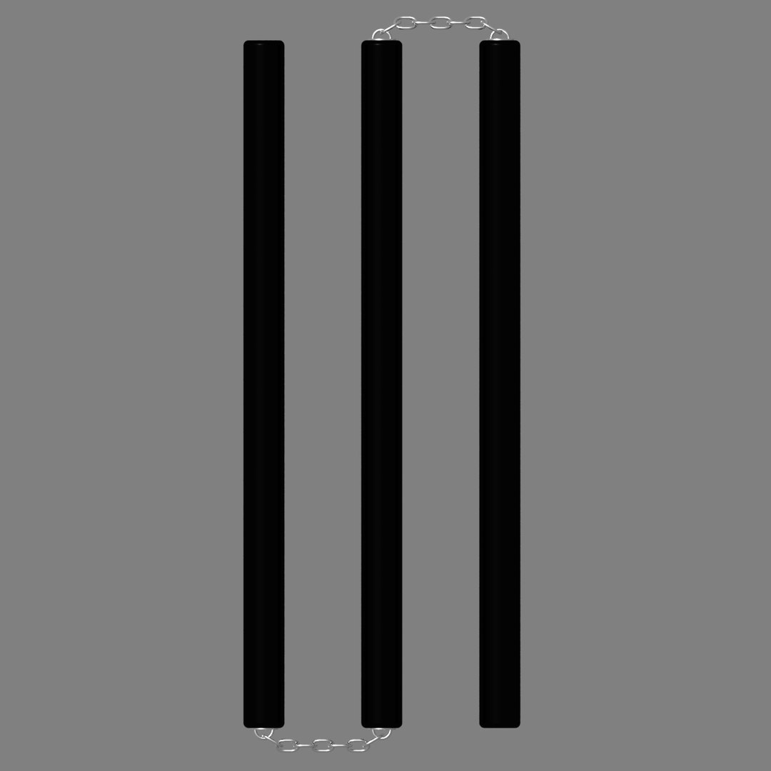 3d Three-section Staff Model