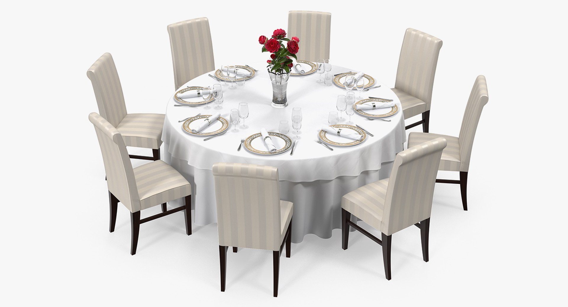 3D Served Restaurant Table 8 Model - TurboSquid 1382595