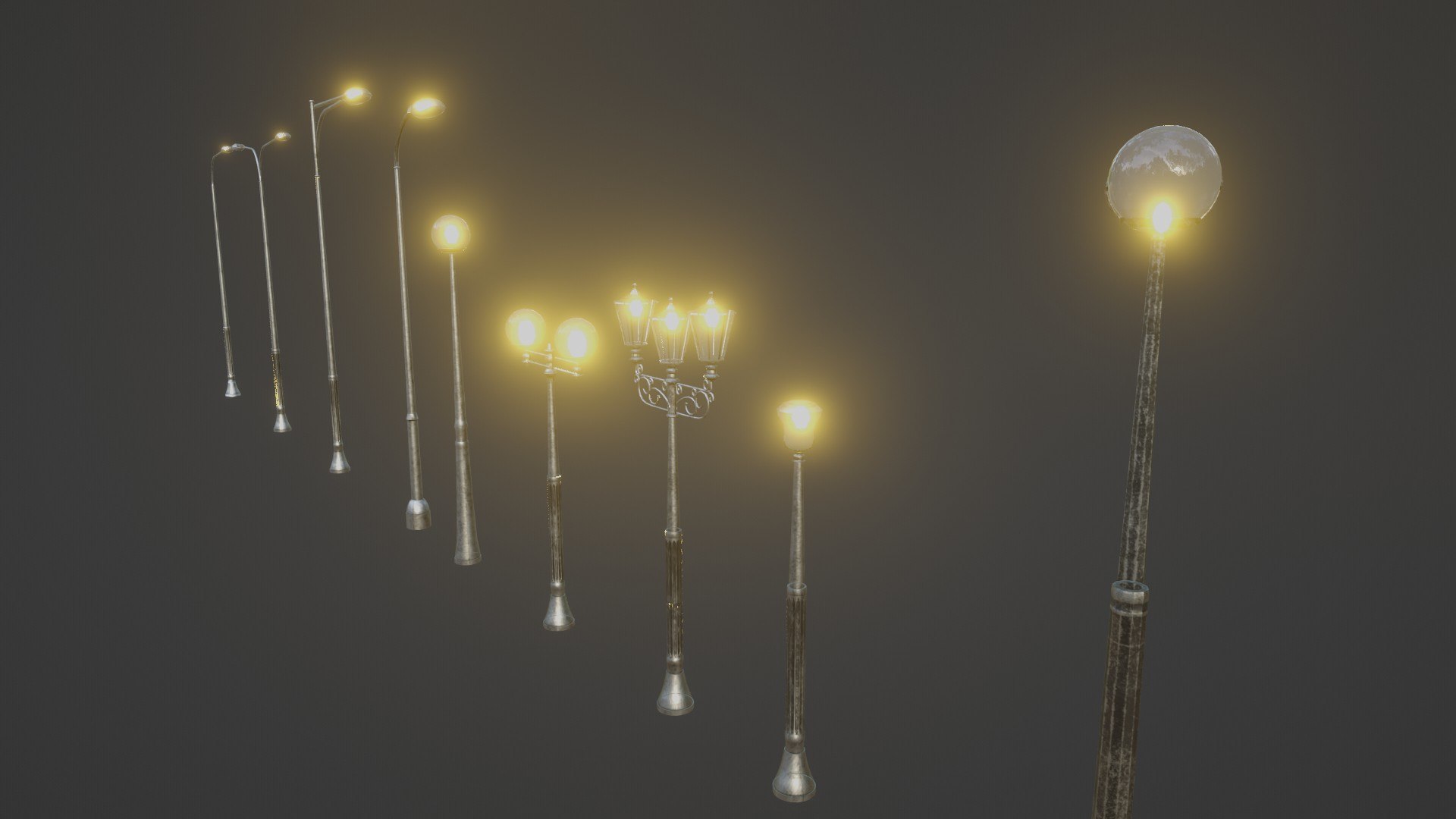 3D Lowpoly Street Lights With Pbr Textures - TurboSquid 1913993