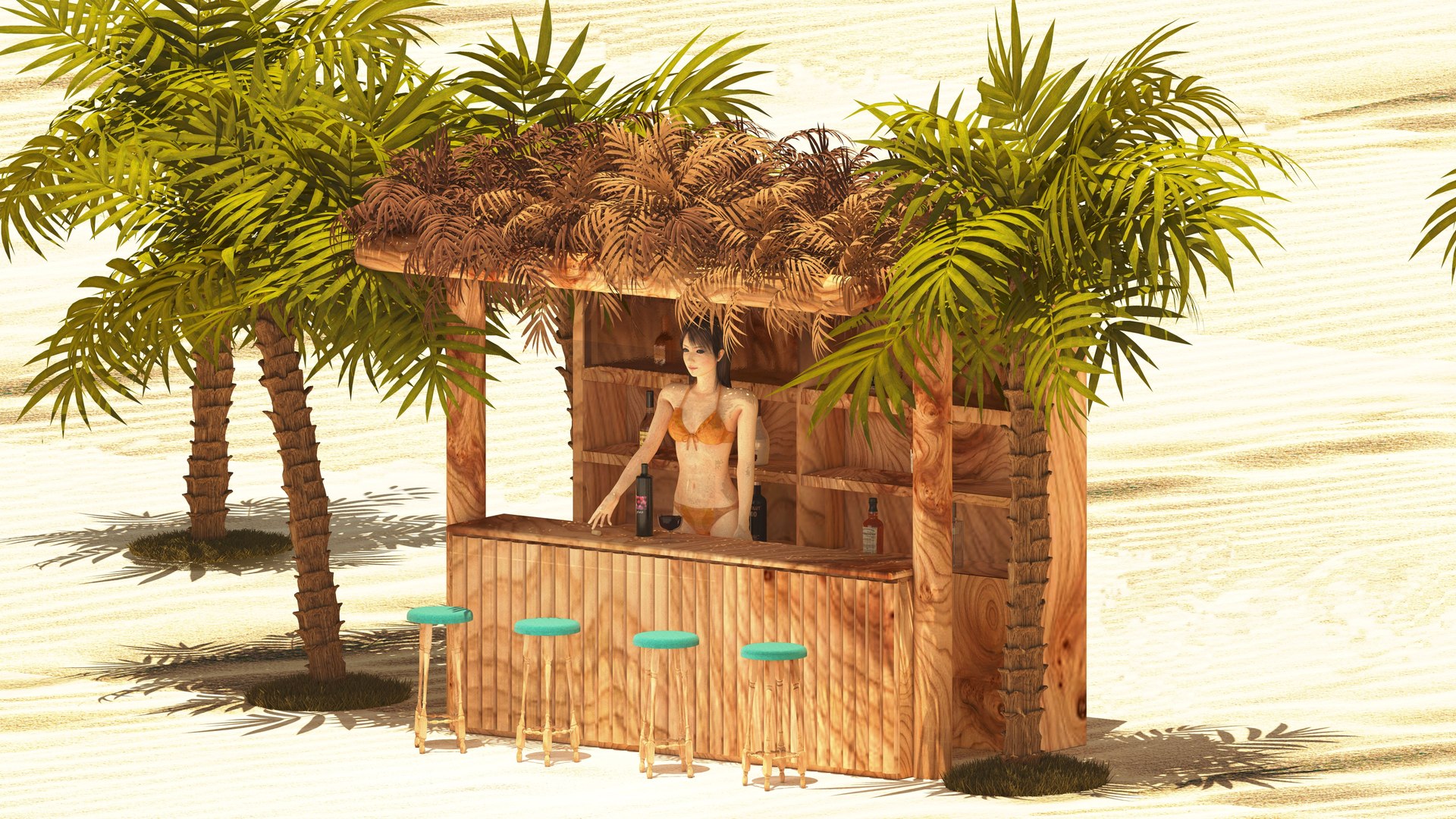 Beach Bar 8K 3D Model - TurboSquid 2212941