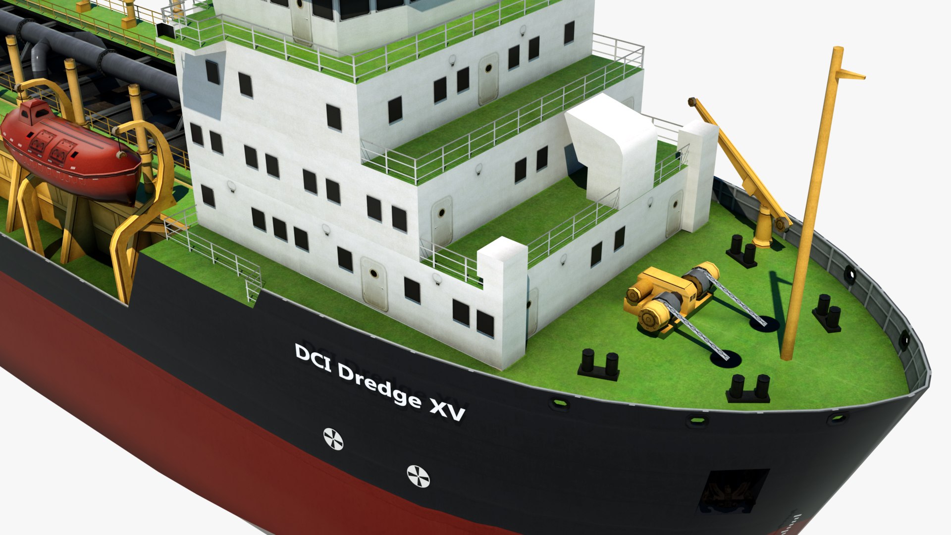 Dredger vessel dci dredge 3D model - TurboSquid 1279341