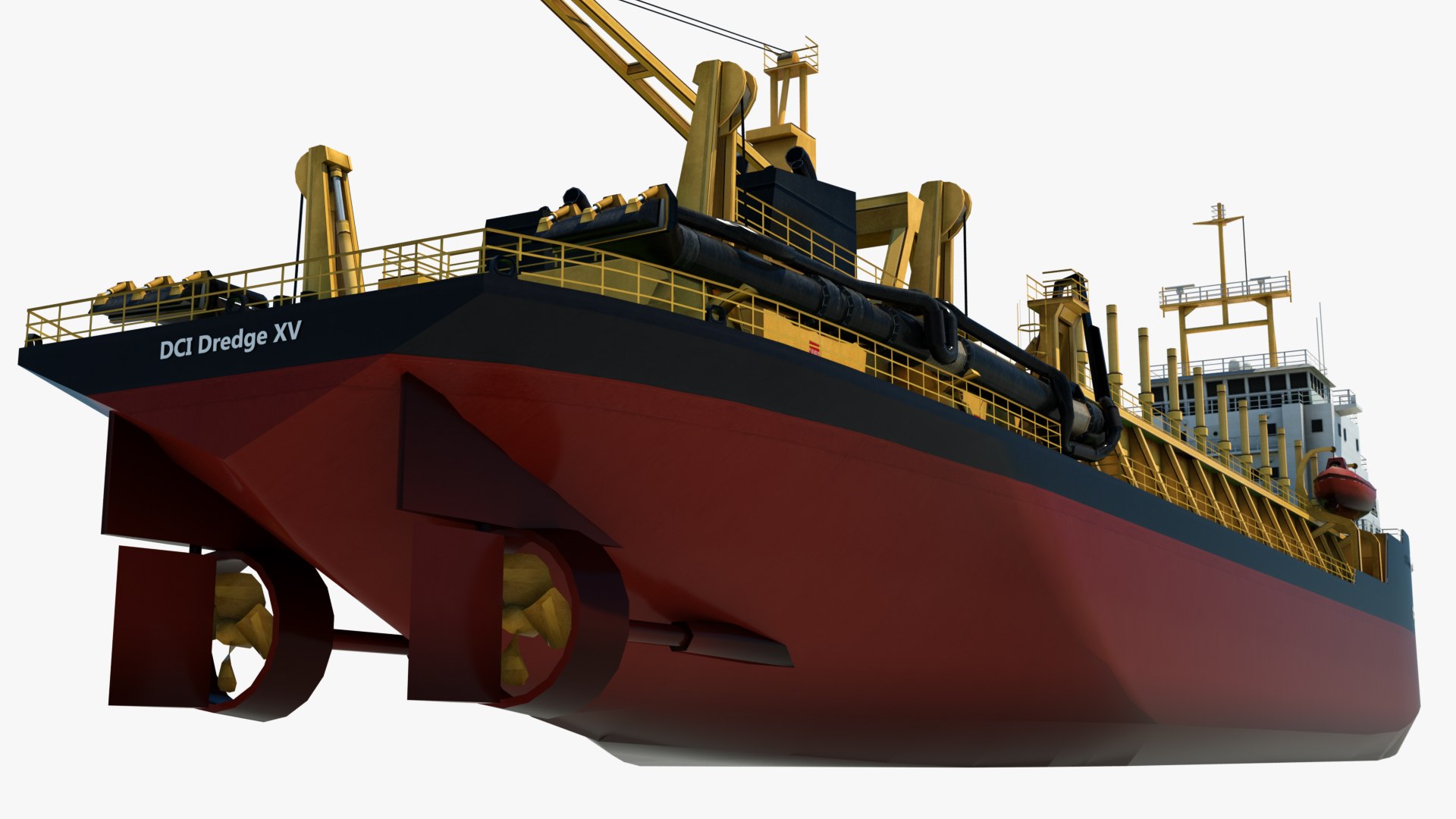 Dredger vessel dci dredge 3D model - TurboSquid 1279341