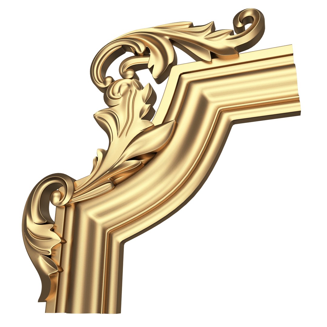 Corner Carved Plaster Molding Decoration 09 3D Model - TurboSquid 1923629