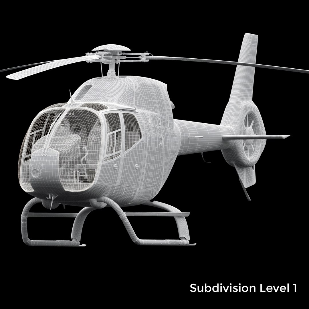 3d ec helicopter interior model
