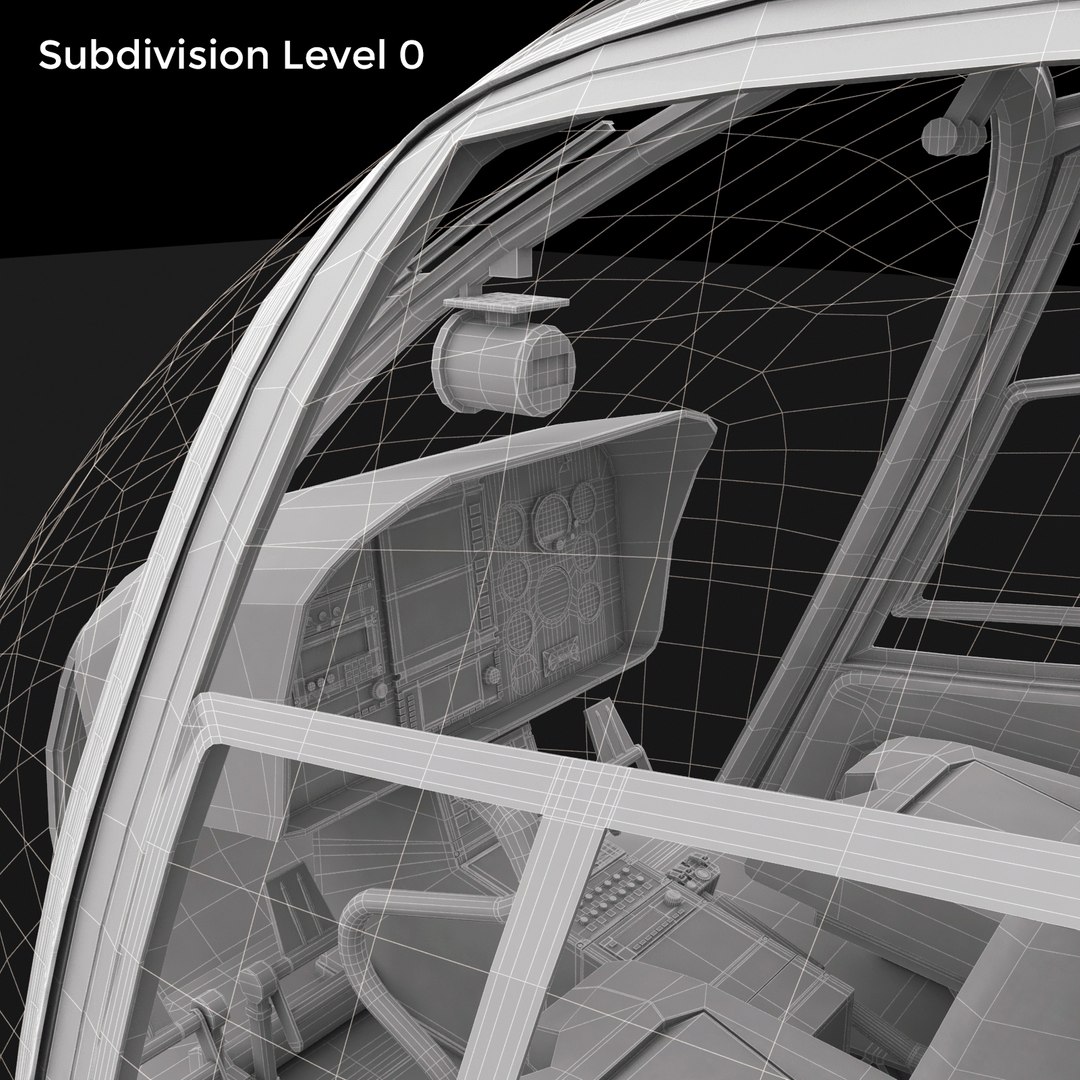 3d ec helicopter interior model